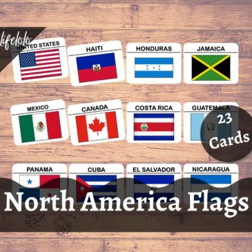 North America FLAGS Flash Cards | Geography | Montessori | Homeschool ...
