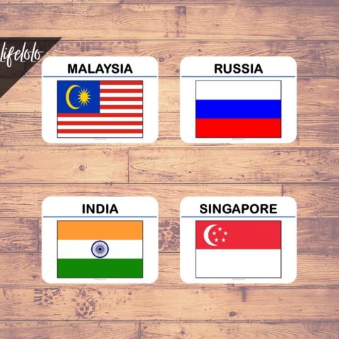 Asia FLAGS Flash Cards | Geography | Montessori | Homeschool | Three ...