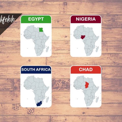 AFRICA MAP - 58 Flash Cards | Educational | Montessori Material ...