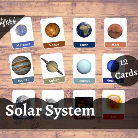 SOLAR SYSTEM - 12 Flash Cards | Montessori Printable | Planets ...