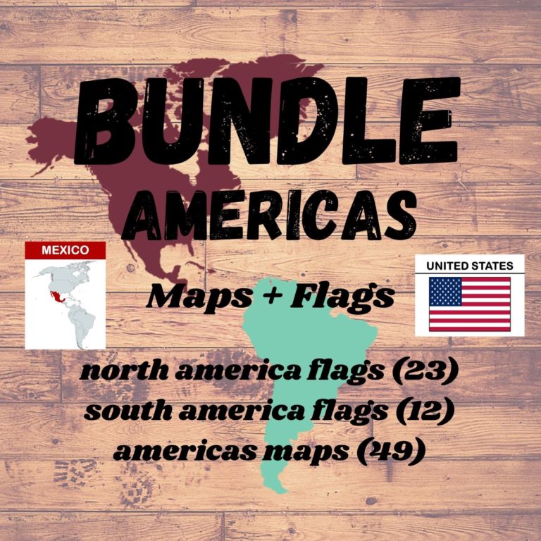 BUNDLE AMERICAS (Maps & Flags) - 84 Flash Cards | Geography ...