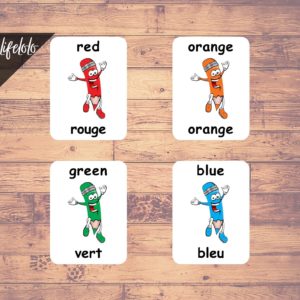 Colors FRENCH Flash Cards | Bilingual Homeschool Printable | French ...