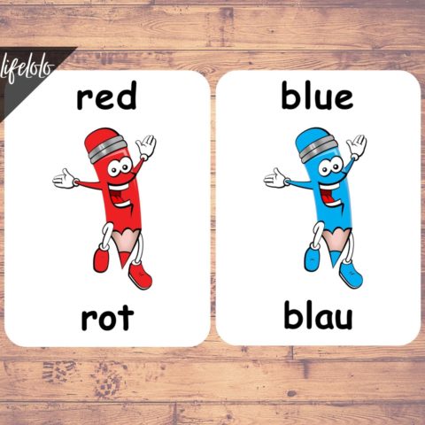 Colors GERMAN Flash Cards | Bilingual Homeschool Printable | German ...