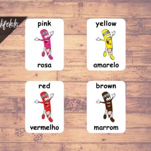 Colors PORTUGUESE Flash Cards | Bilingual Homeschool Printable ...