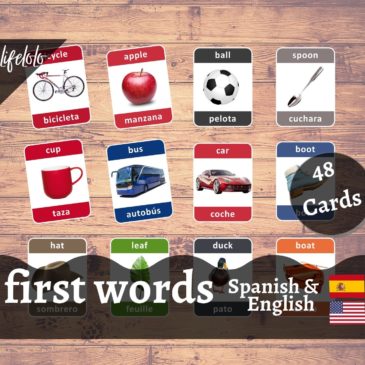 First Words SPANISH Flash Cards | Bilingual Homeschool Printable ...