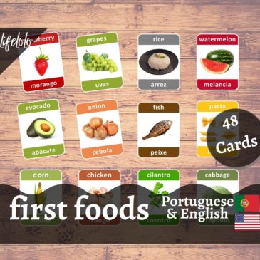 First Foods PORTUGUESE Flash Cards | Bilingual Homeschool Printable ...