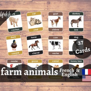 Farm Animals FRENCH Flash Cards | Bilingual Homeschool Printable ...